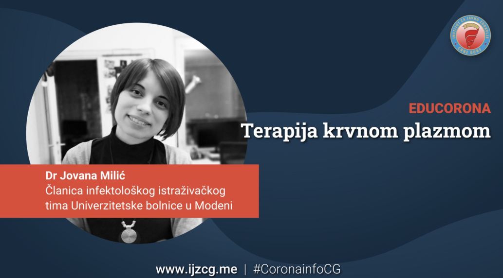Educorona: Dr Jovana Milić o terapiji krvnom plazmom