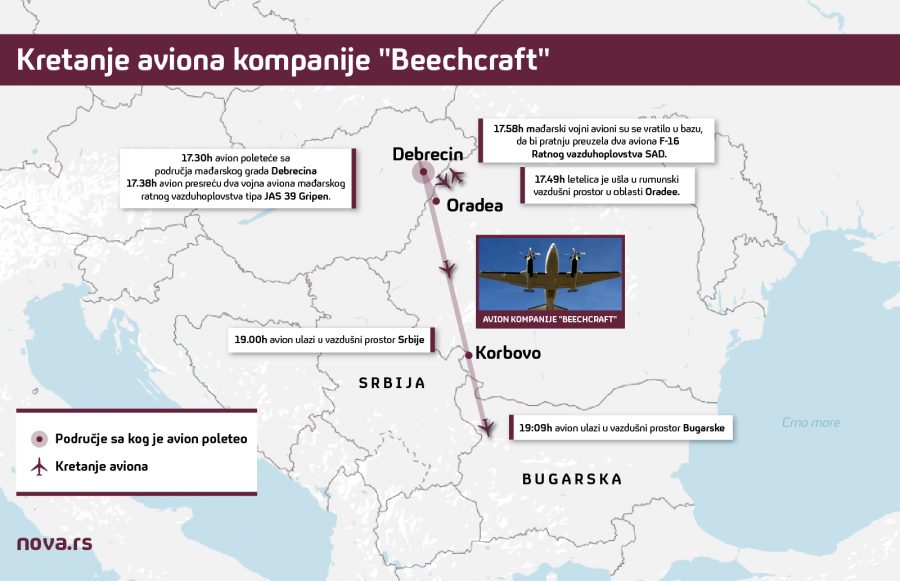 MAPA: Kako je avion koji je bez dozvole preletio četiri države ušao u ...