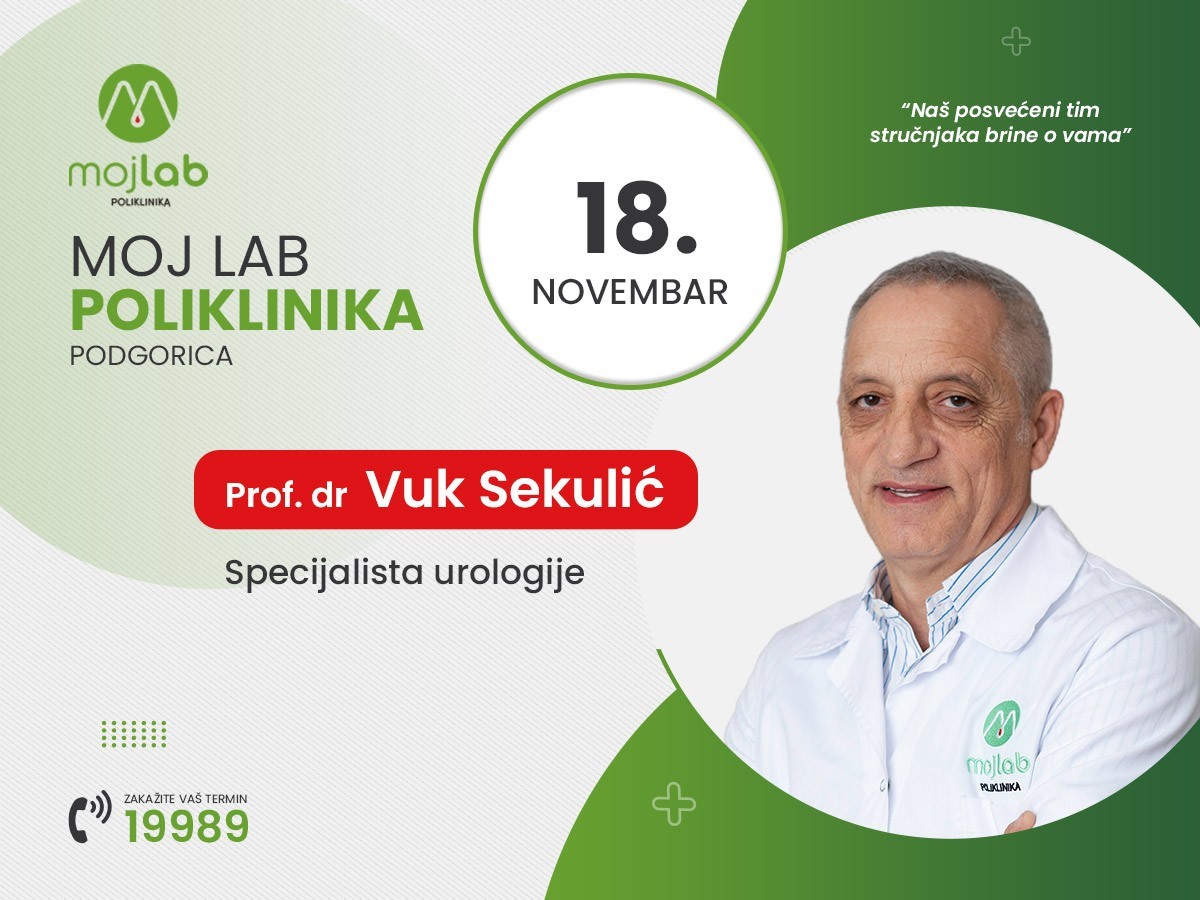 Najsavremeniji pristup liječenju uroloških bolesti u poliklinici Moj Lab – prof.dr Vuk Sekulić