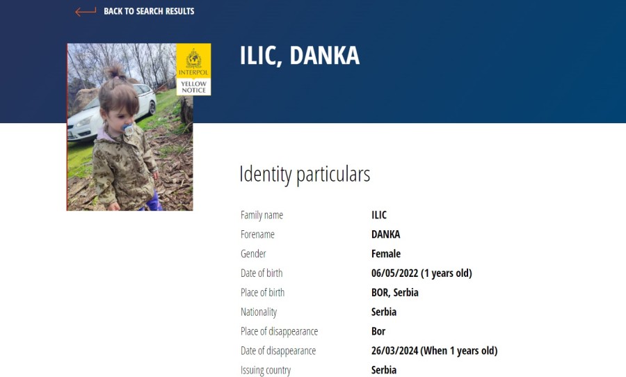 MUP: Informacije o nestaloj Danki Ilić prijaviti Interpolu Podgorica