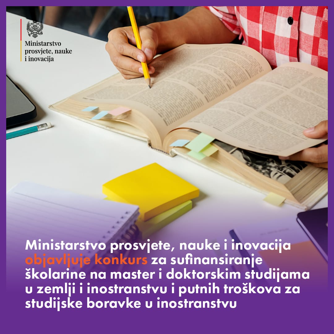 MPNI raspisalo konkurs za sufinansiranje školarine za studente na master i doktorskim studijama