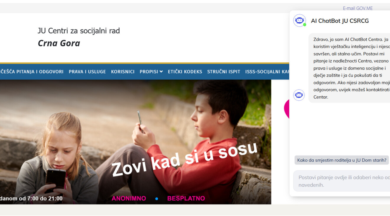 Uveden virtuelni asistent za brži pristup informacijama iz oblasti socijalne i dječje zaštite