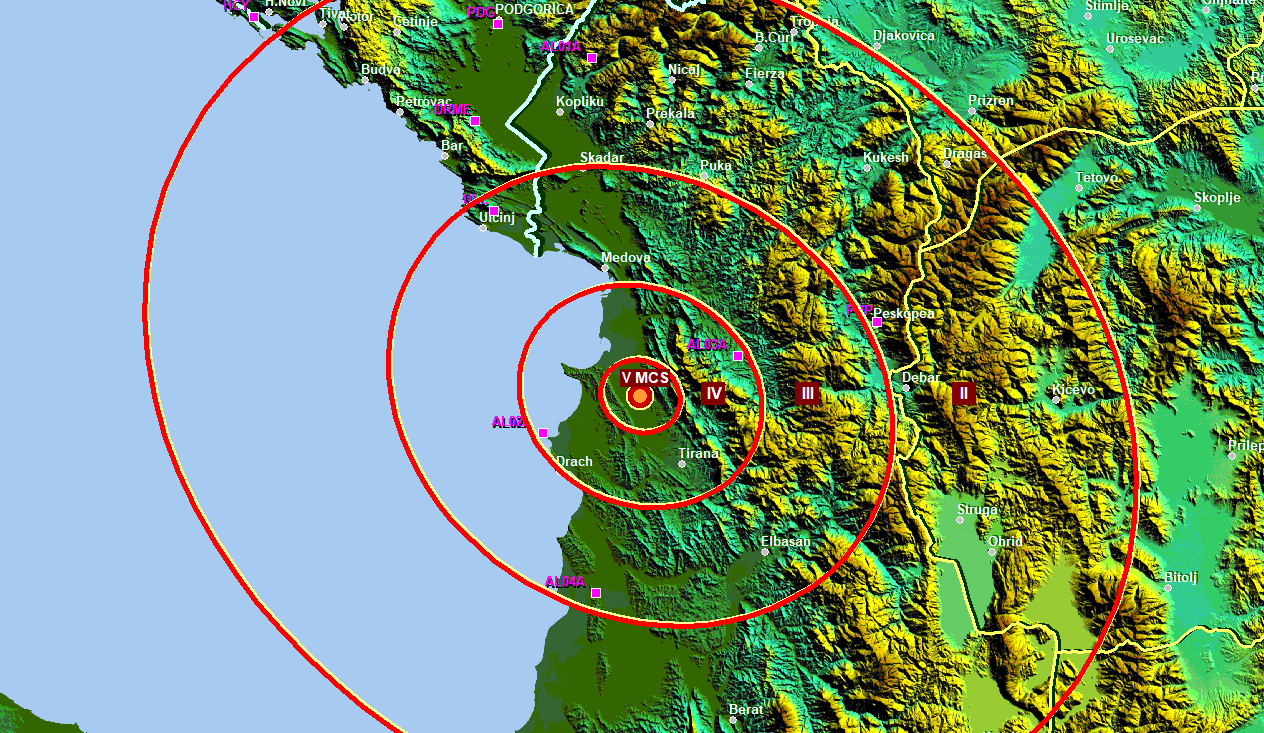 Zemljotres kod Tirane, osjetio se u Crnoj Gori