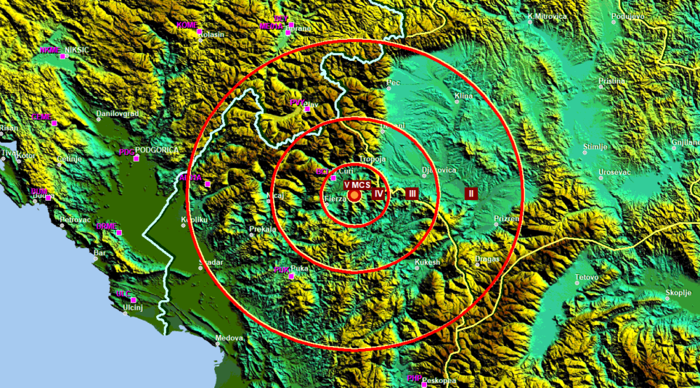 Zemljotres manje jačine u Albaniji, osjetio se i u Crnoj Gori